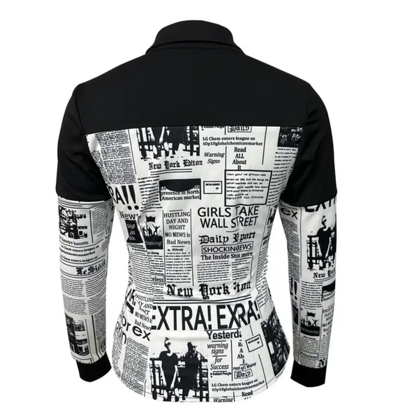 Jackets & Coats | Stylish Black And White Newspaper Print Jacket | Poshmark